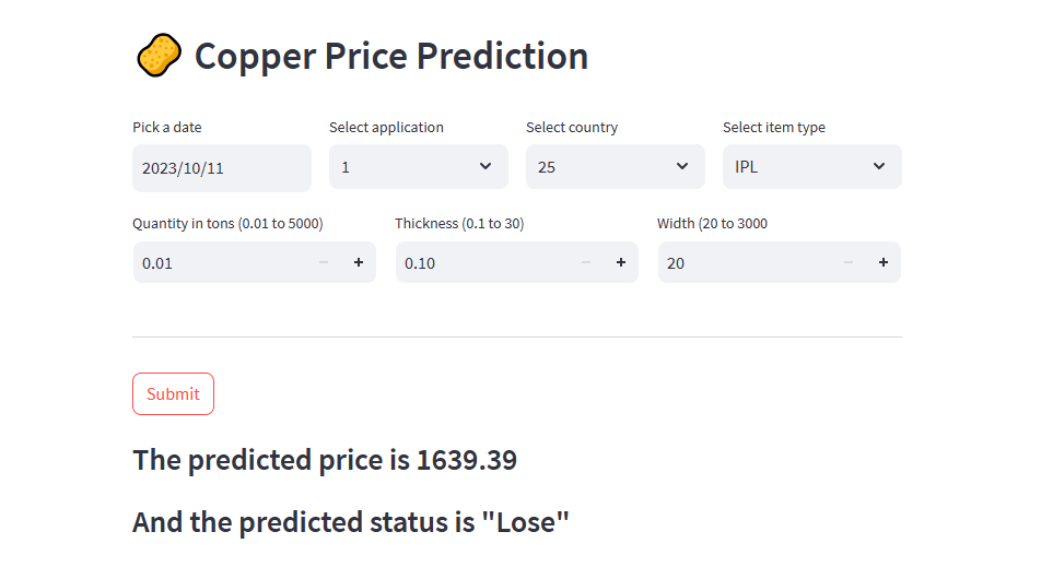 GitHub - abhishekmishra2903/copper: Prediction of copper price and ...