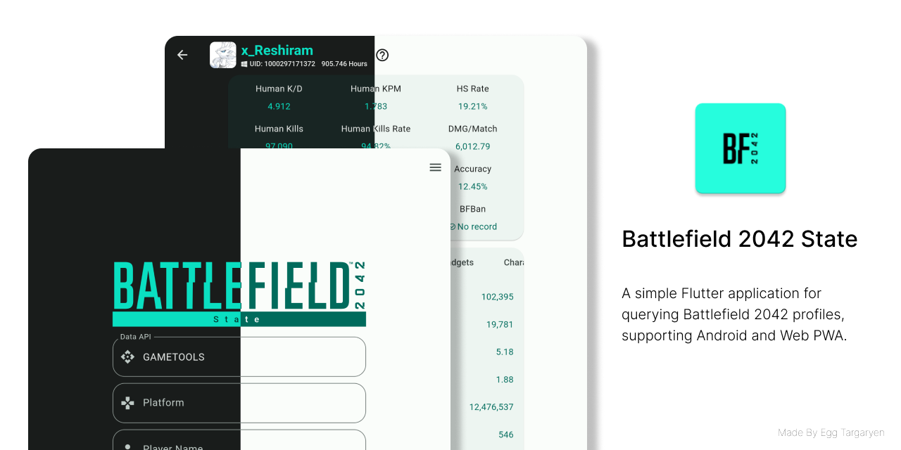 GitHub - dzxrly/BF2042State2.0: 一个简单的Flutter应用，用于查询战地2042战绩，支持Android与Web PWA | A simple ...