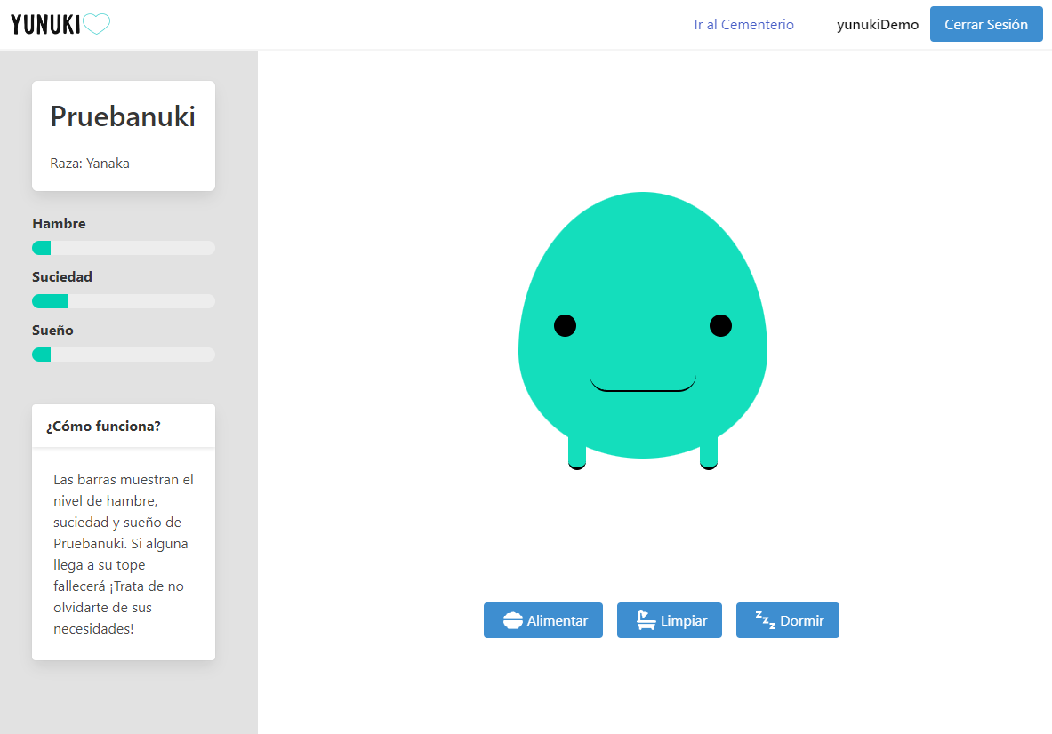 GitHub - danicanelo/yunuki: Simulador de mascota virtual estilo tamagotchi. Proyecto final CFGS DAW.