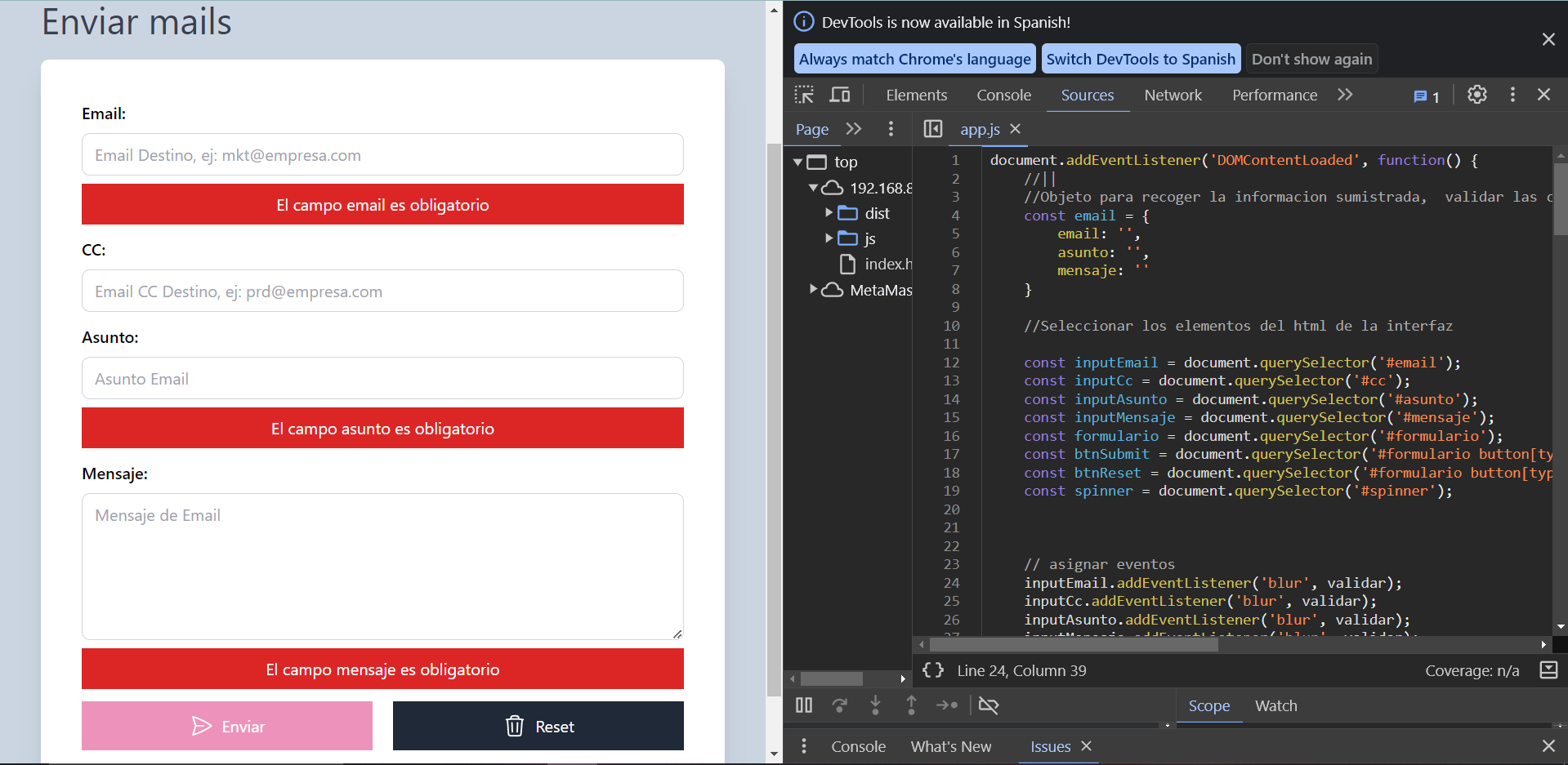 GitHub - OnofreDavila/ValidacionFormularioEmail: Proyecto realizado en ...
