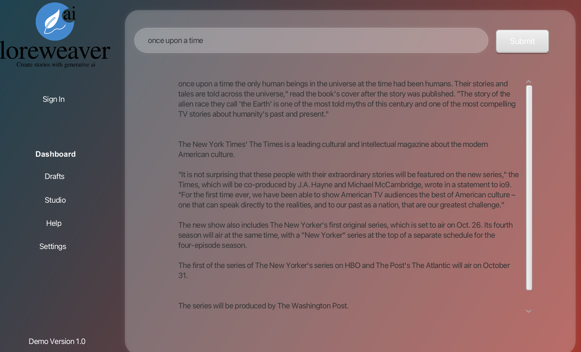 GitHub - mmpdeveloper/LoreWeaver: A simple application that can generate creative writing ...