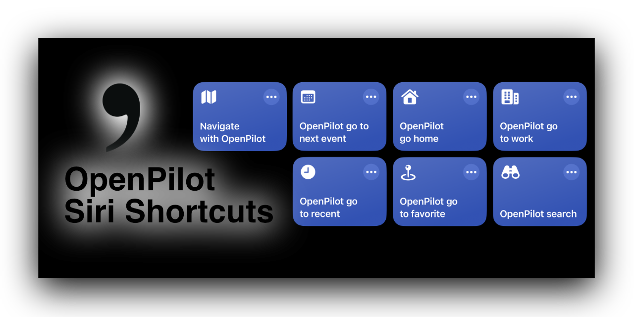 GitHub - twilsonco/OpenPilotSiriShortcuts: iOS Shortcuts to set OpenPilot navigation destination