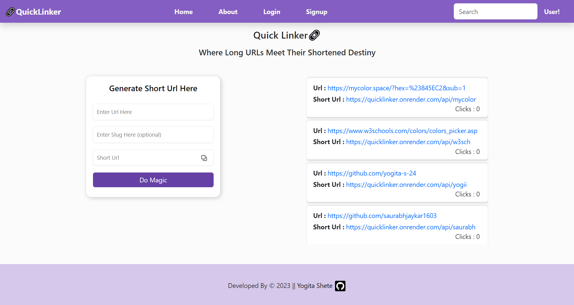 GitHub - yogita-s-24/quicklinker: Check out Quick Links - the tool that shortens links ...