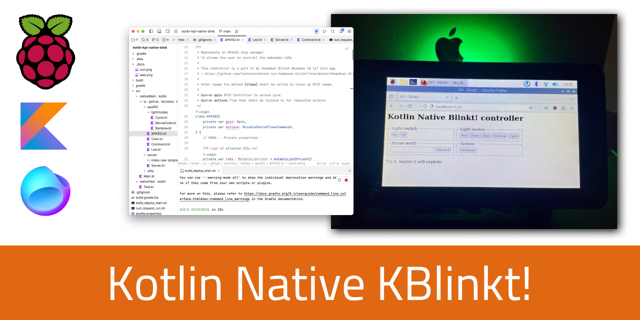 Github Tscholzekotlin Kpi Native Blinkt Kotlin Native Application To Control Pimoroni Blink