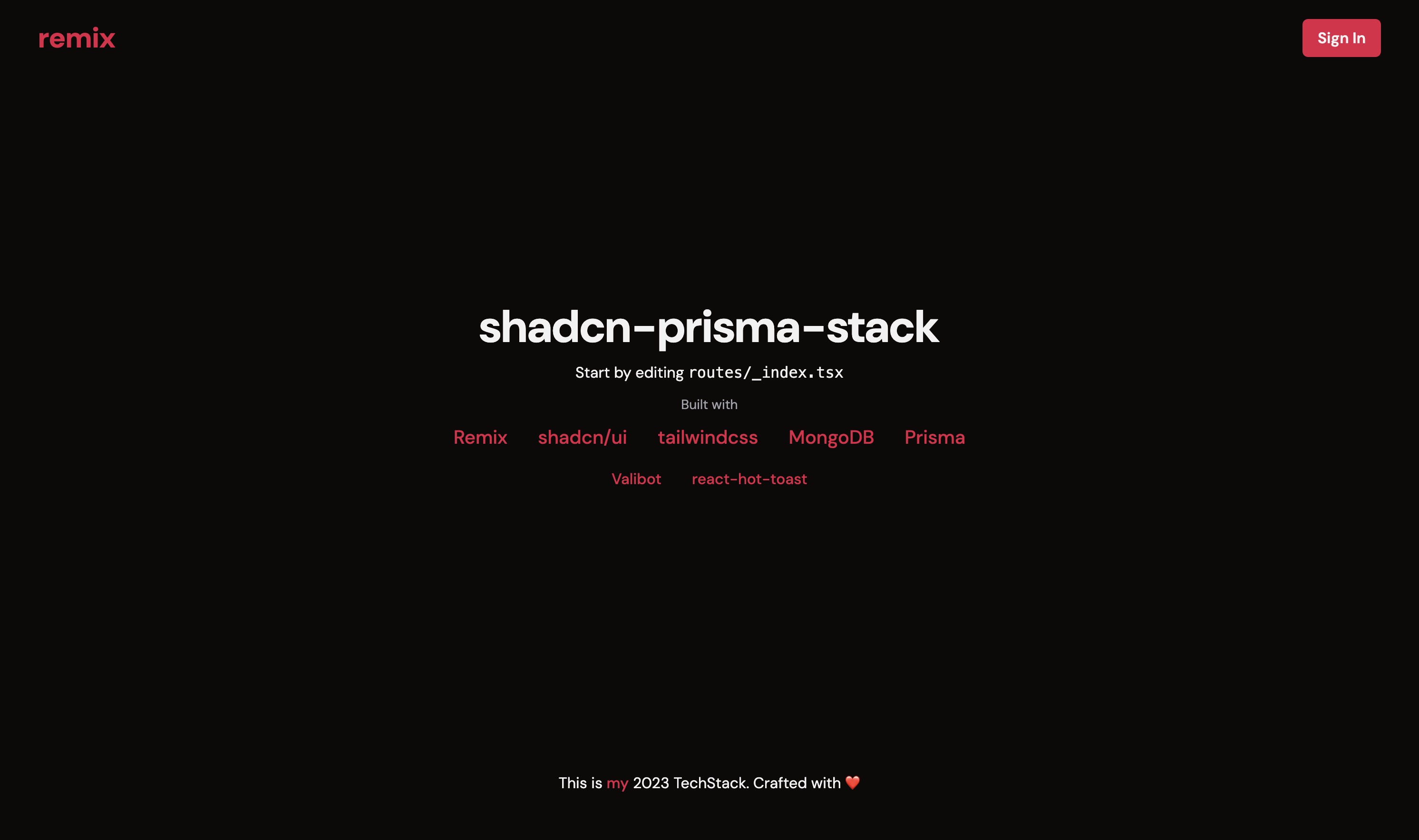 Github Mhmdsamishadcn Prisma Stack My 2023 Techstack Remix Shadcnui Tailwindcss Mongodb