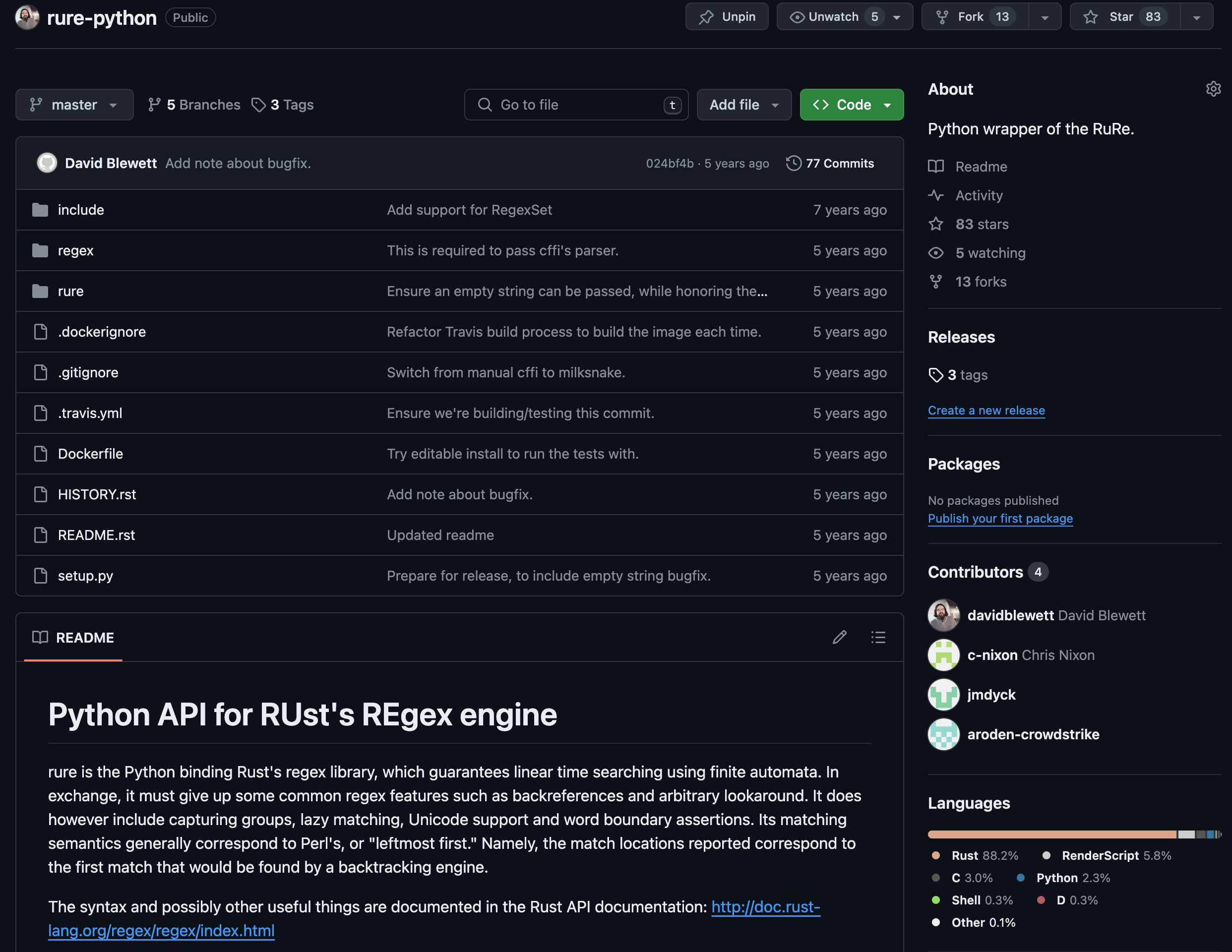 GitHub - davidblewett/rure-python: Python wrapper of the RuRe.