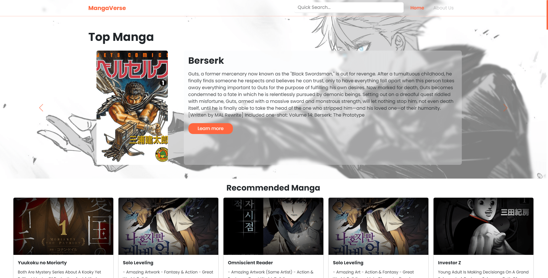 GitHub - Ch4rlzki/mangaverse: Unofficial Manga Database, No ads