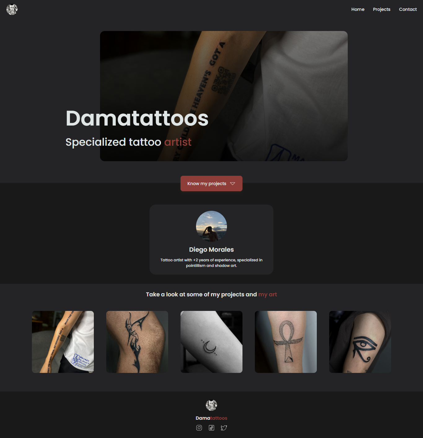 GitHub - ssanchezz27/ssanchezz27.github.io-Damatattoos: Portfolio style project for a tattoo ...