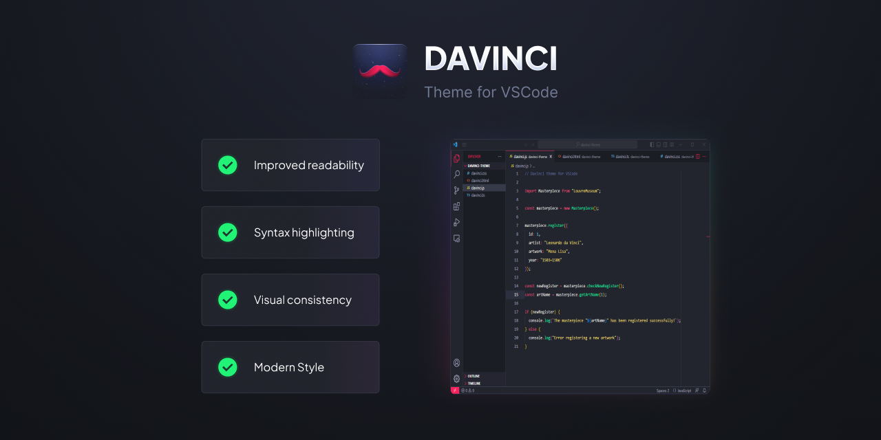 GitHub - sonidolabs/davinci: Modern and Soft theme for VSCode based on Leonardo Da Vinci ...