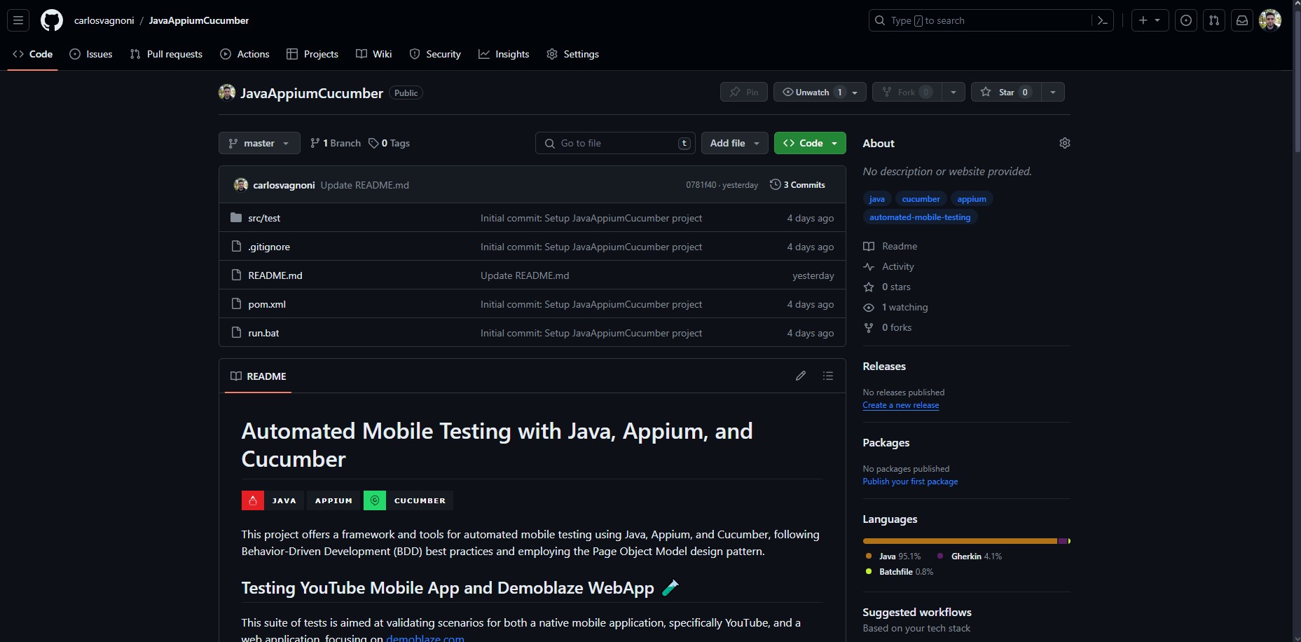 GitHub - carlosvagnoni/JavaAppiumCucumber