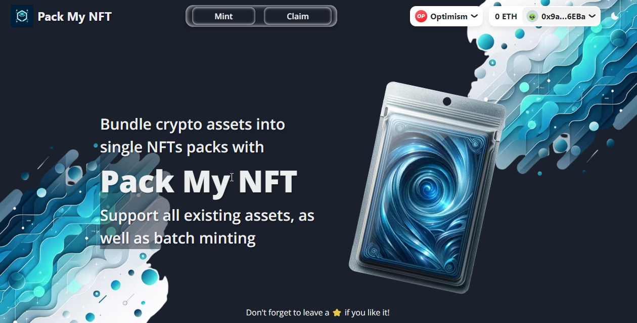 GitHub - Pedrojok01/PackMyNFT: Bundle your crypto assets into a single ...