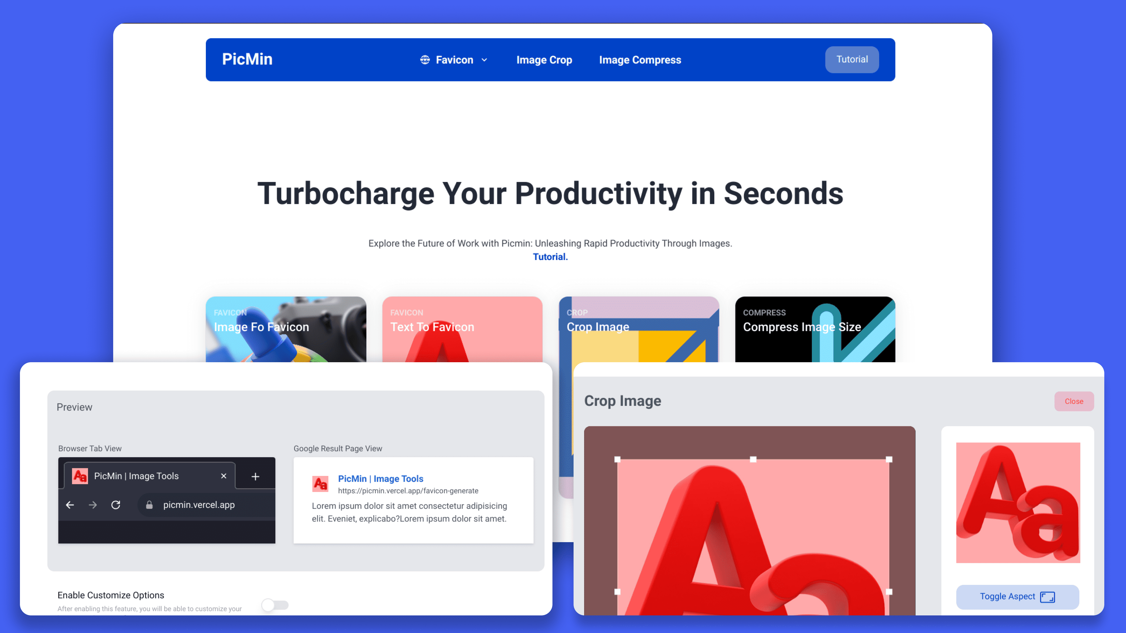 GitHub - ShariarSheikh/picmin: Transform images and text into unique favicons with ease on this ...