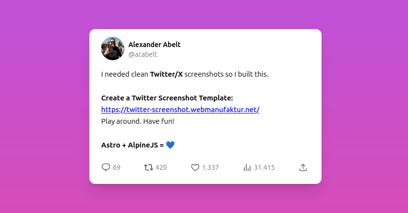 GitHub - webmanufaktur/twitter-screenshot