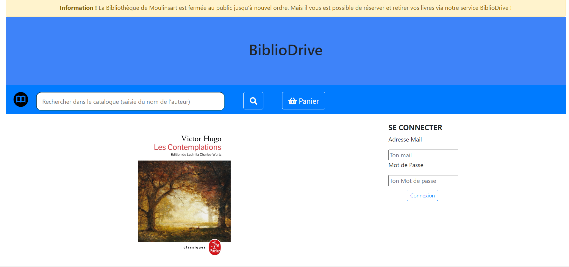 GitHub - ahymery/projet-bibliodrive