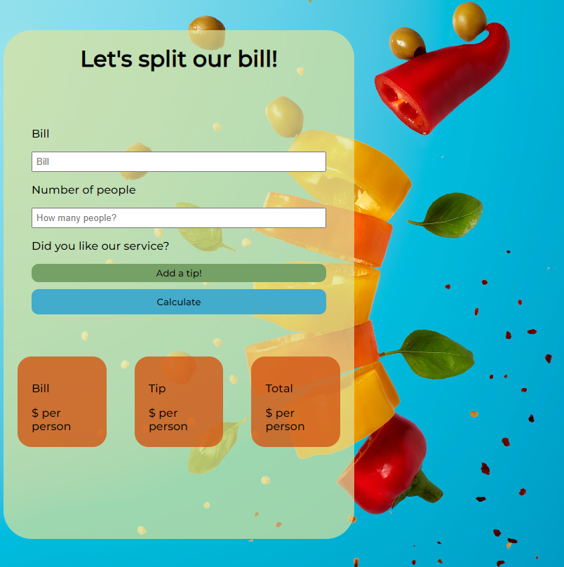 GitHub - JuliaLiani/Bill-split-app: Restaurant app for splitting bill
