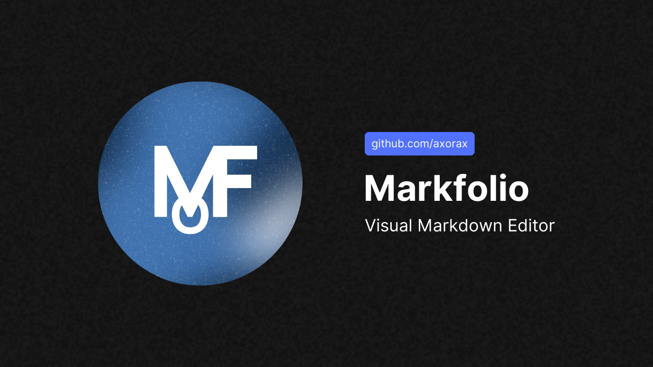 GitHub - Axorax/markfolio: Visual Markdown Editor