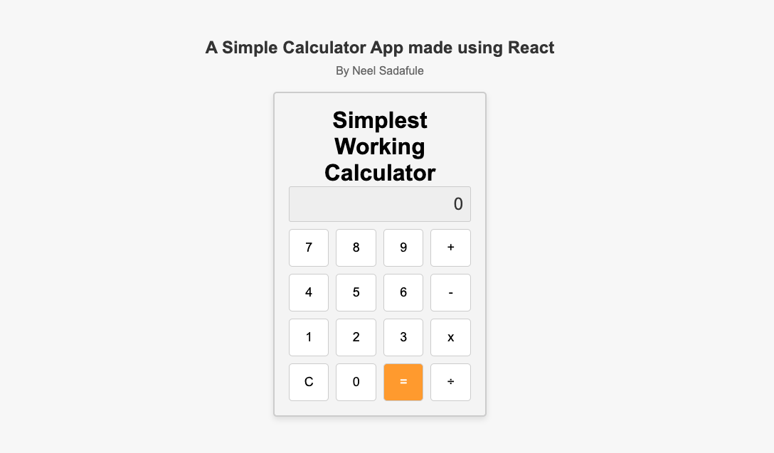 GitHub - npsadafule/React-Calculator-App: This is a simple calculator application built using ...