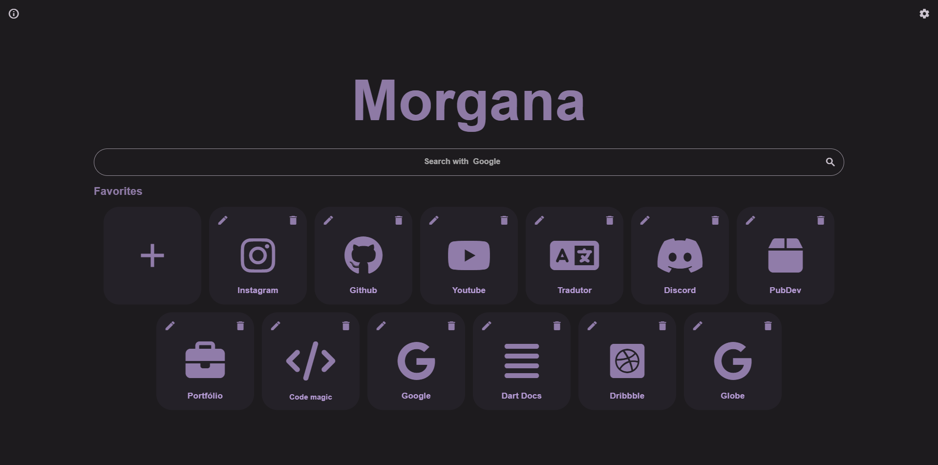 GitHub - apollodaniel/morgana_start_page: Morgana is a new tab website made in Flutter $https ...