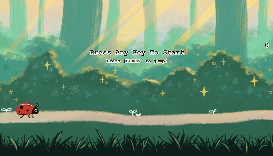 GitHub - JessicaQChiu/ladybug-jumper-game: Play as a ladybug jumping over detritus in a forest ...