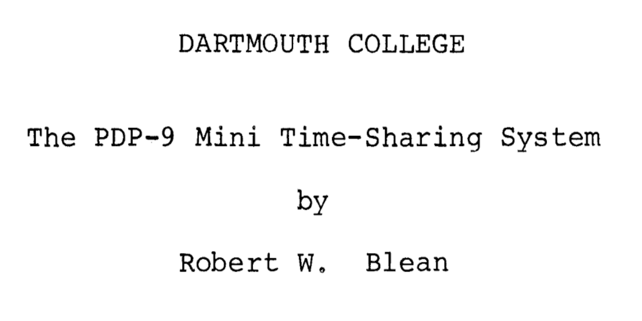 GitHub - PDP-9/Dartmouth-MTSS: Dartmouth Mini Time-Sharing System