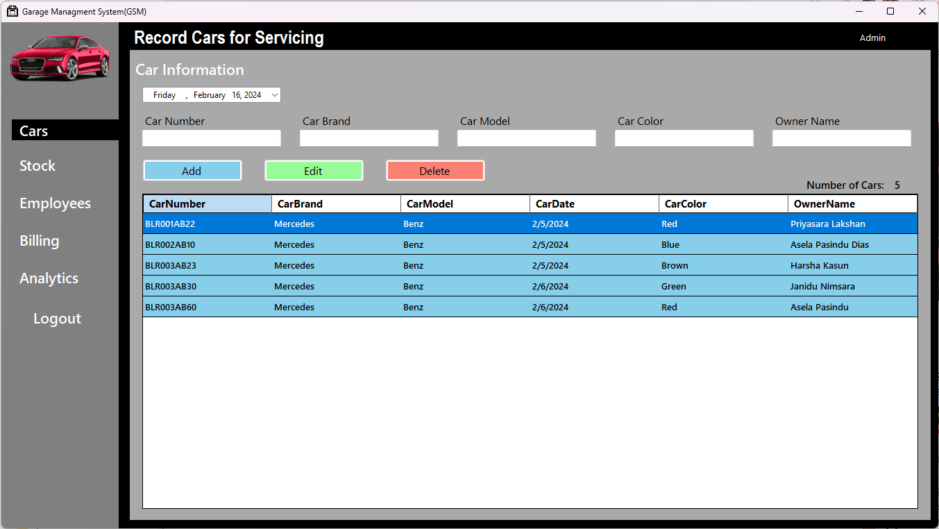GitHub - aselapasinduD/Garage-Management-System: This is a GMS(Garage Management System ...