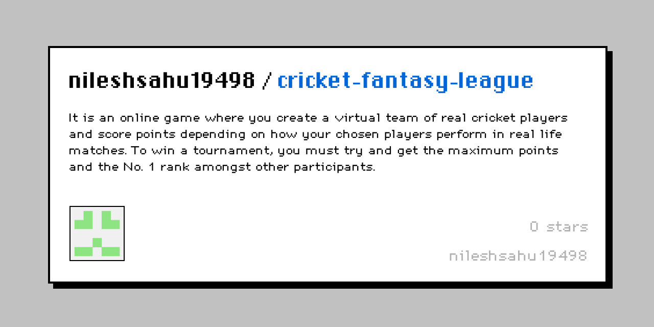GitHub - nileshsahu19498/cricket-fantasy-league: It is an online game ...