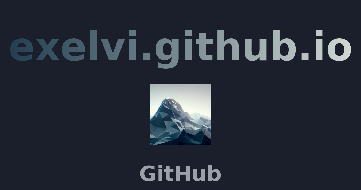 GitHub - EXELVI/exelvi.github.io: My personal portfolio website, a showcase of my projects ...