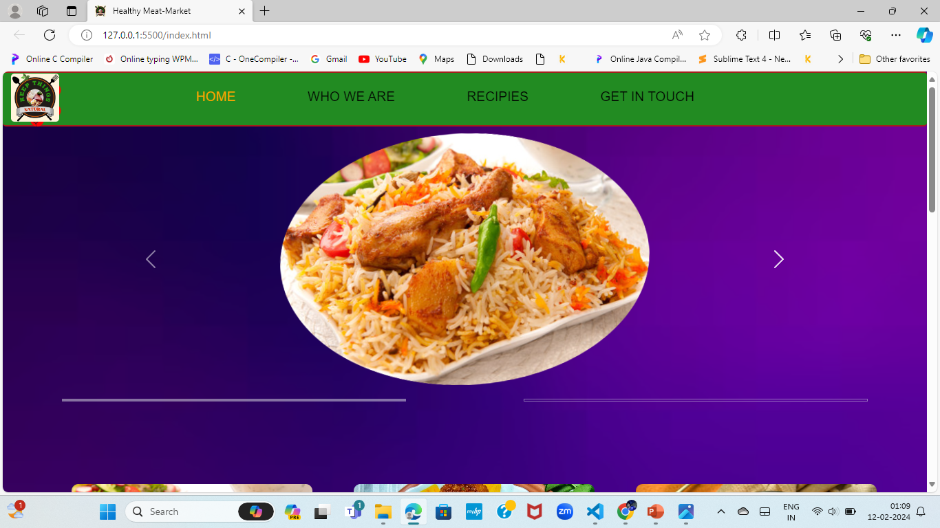 GitHub - AMARENDRA-EEDIGA/Meat-Market: Meat Market is a small webpage. It entirely focuses on ...