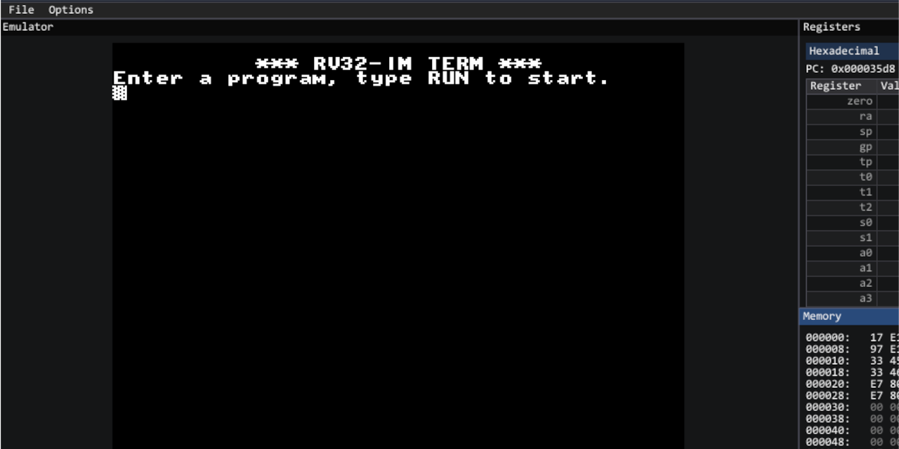 GitHub - ryanriccio1/RV32IMEmulator: A custom RV32IM emulator designed from the ground up.