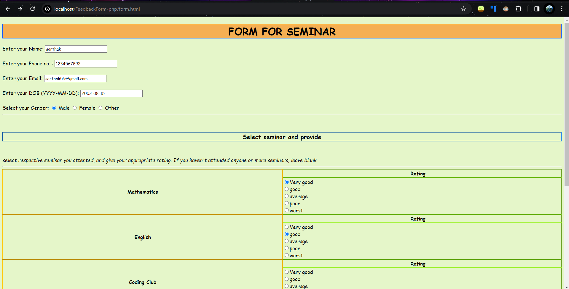 GitHub - sarthak0401/feedback-form: This repository contains the feedback form which is ...