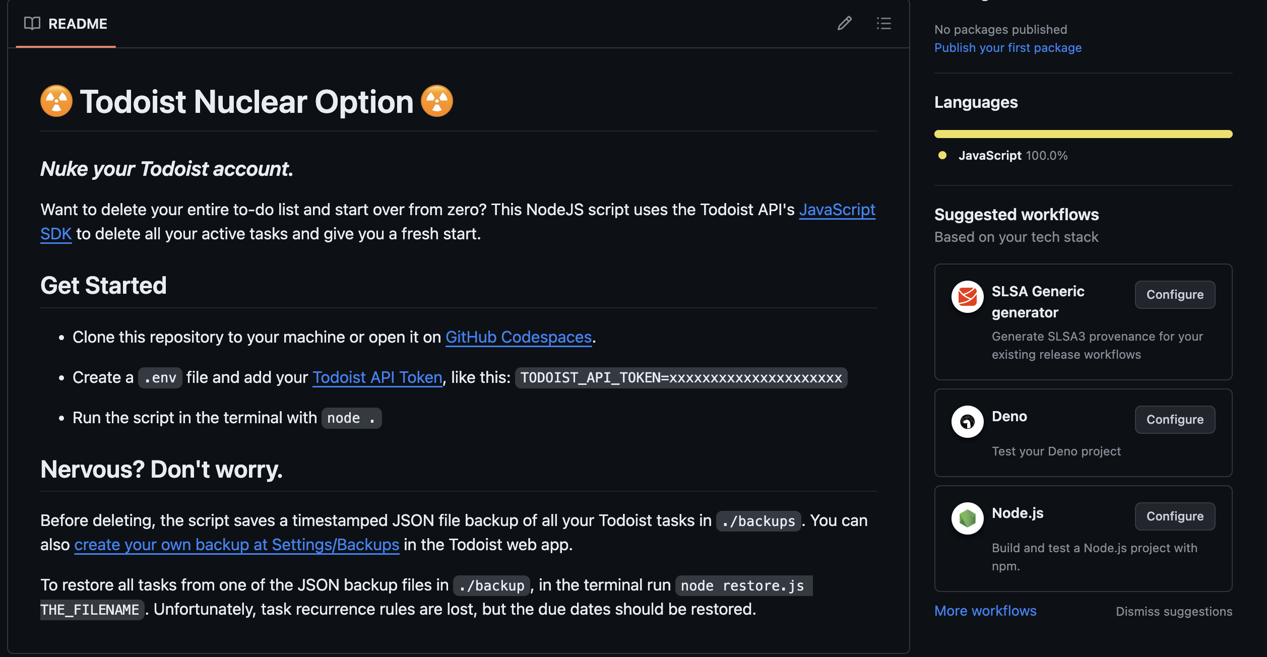 GitHub - scottscharl/todoist-nuclear-option: NodeJS script to delete ALL Todoist tasks.