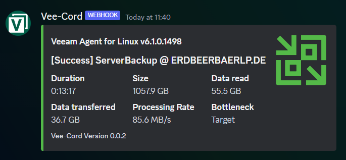 GitHub - ErdbeerbaerLP/vee-cord: Simple Script to get Discord Messages from Free Veeam Agent for ...