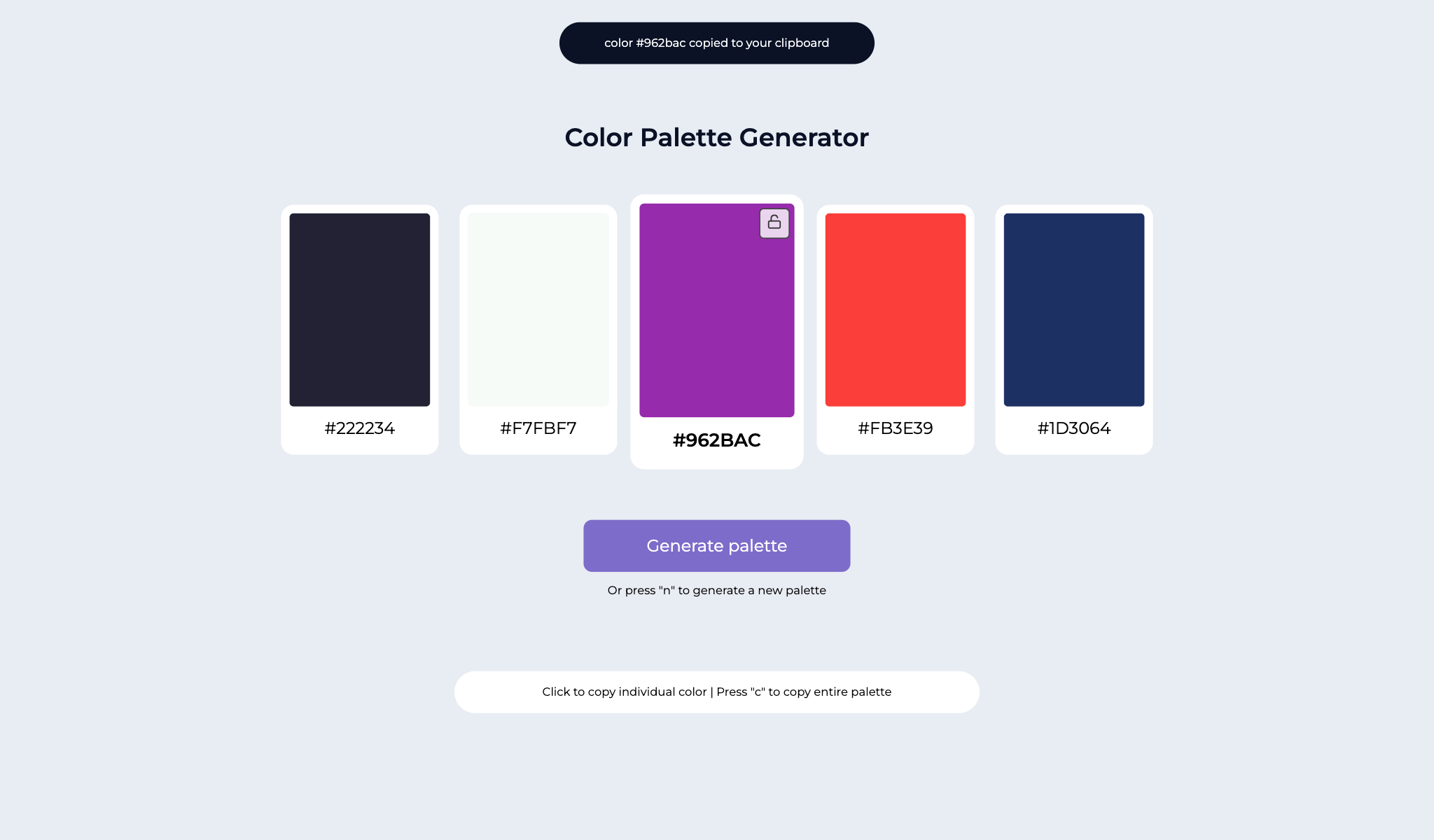 GitHub - JoshLai09/random-color-palette-generator: 5 color palette ...