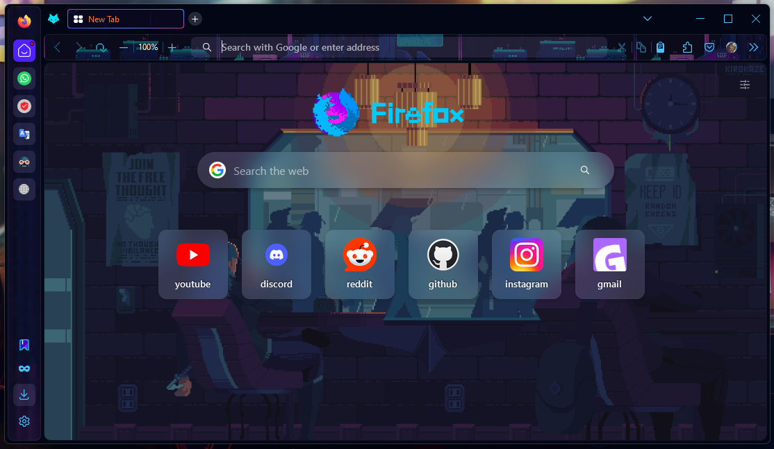 GitHub - najwrld/firefox-one-pixelated: cyberpunk pixel vibe firefox theme (animated)