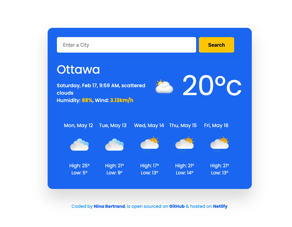 GitHub - nberts/WeatherApplication: Final SheCodes Plus project to submit, vanilla weather ...