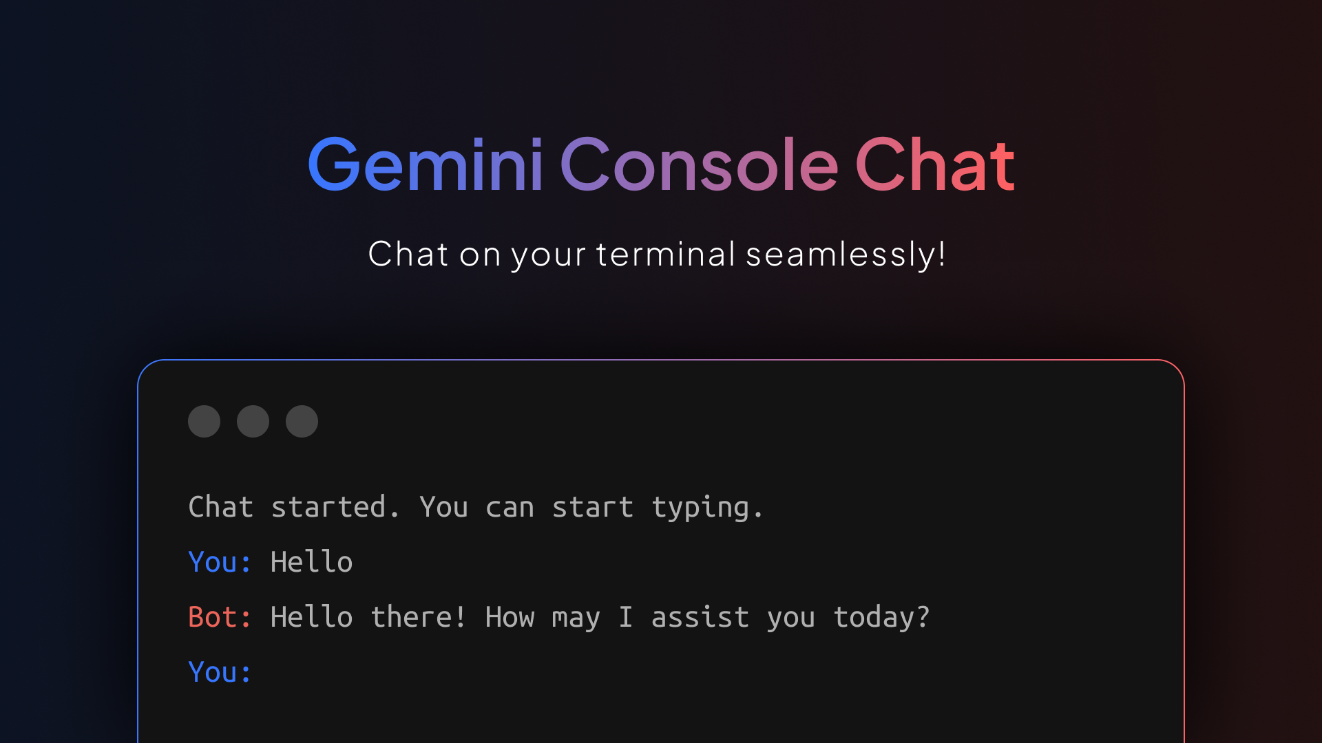 Github Flamefacegemini Console Chat Start An Interactive Chat On Your Terminal Using Gemini