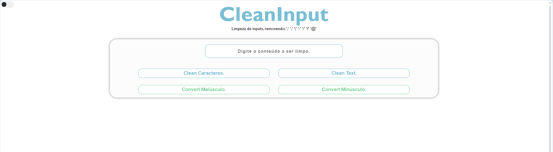 GitHub - victorferreiradev/cleaninput