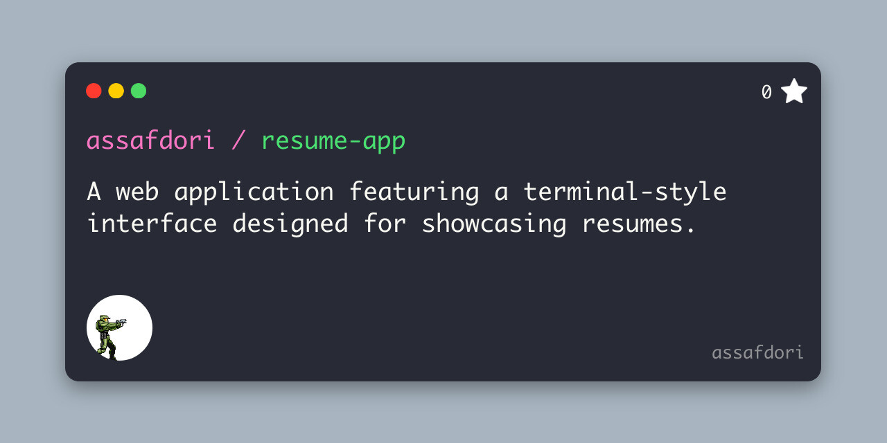 GitHub - assafdori/resume-app: A web application featuring a terminal ...