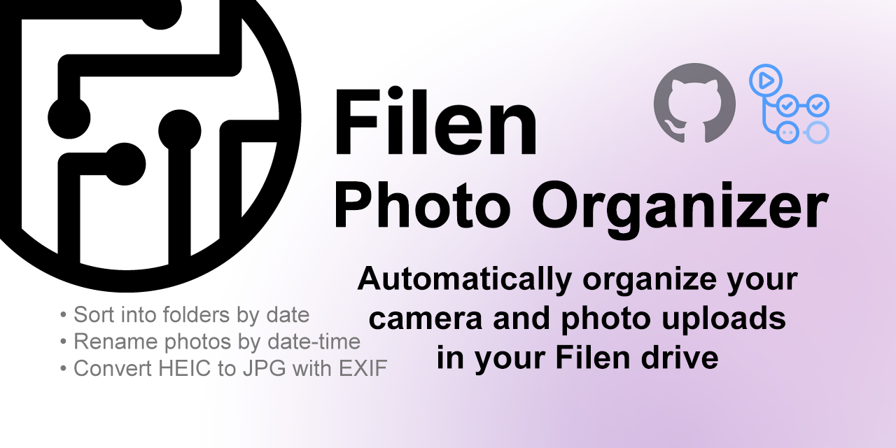 Filen Photo Organizer · Actions · GitHub Marketplace · GitHub