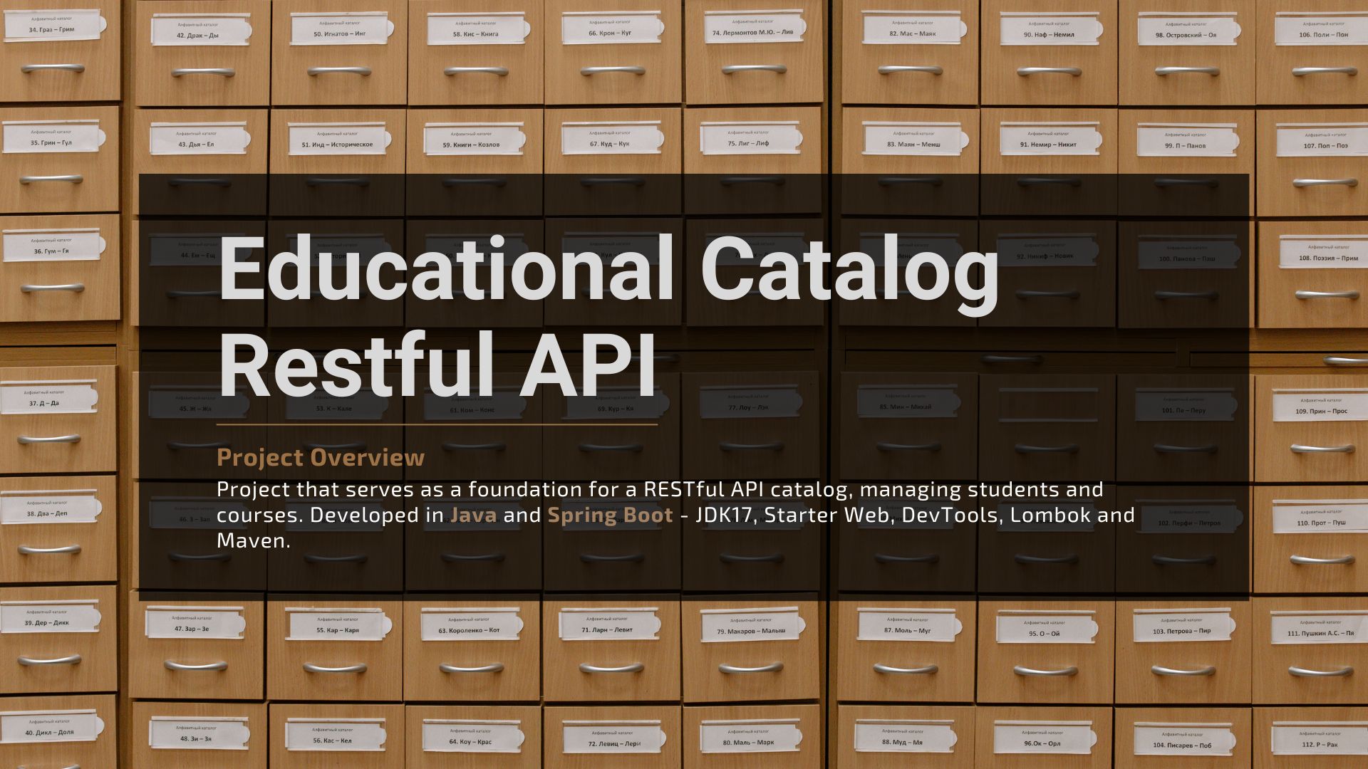 GitHub - barbaracalderon/fmt-educational-catalog: Restful API project developed in Java, Spring ...