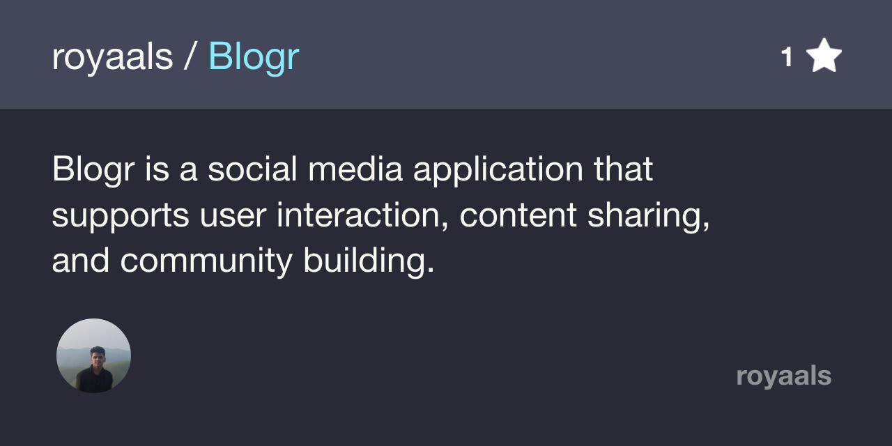 GitHub - royaals/Blogr: Blogr is a social media application that supports user interaction ...