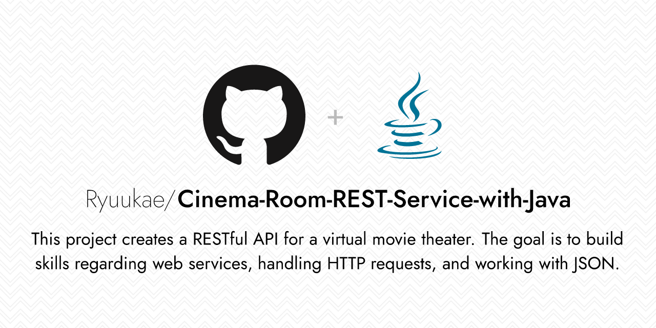 GitHub - Ryuukae/Cinema-Room-REST-Service-with-Java: This project from ...