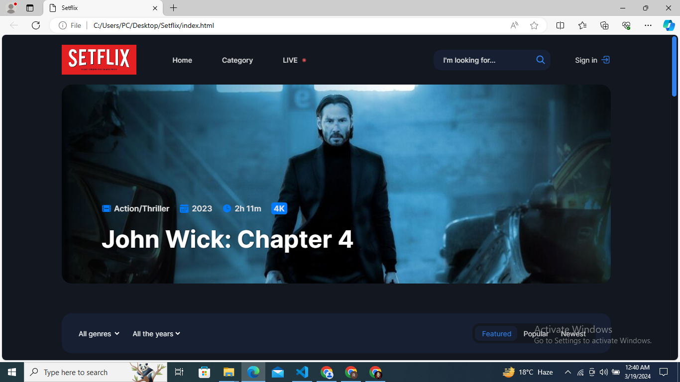 GitHub - RITIKCHAUHAN4875/Setflix-Streaming-website: Build a simple ...