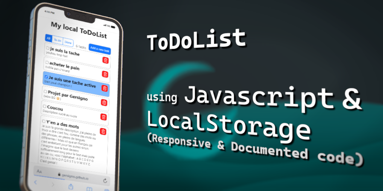 GitHub - Gersigno/ToDoList-in-JavaScript-using-localStorage: A simple ... GitHub - Gersigno/ToDoList-in-JavaScript-using-localStorage: A simple ...