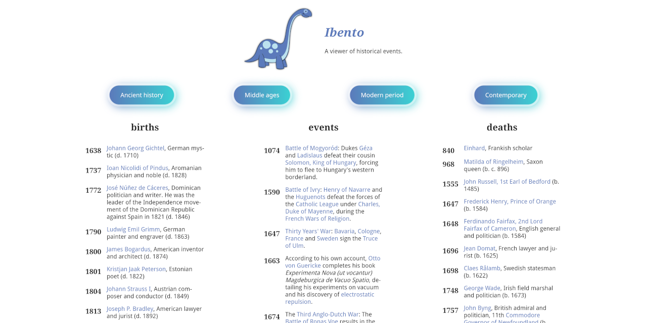 GitHub - hisutori/ibento: A viewer of historical events.