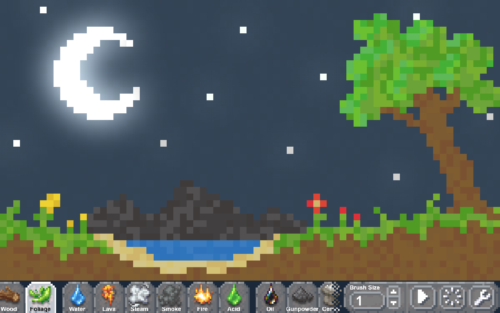 GitHub - not-the/sand-toy: Fun pixel world simulation in PIXI.JS, based ...