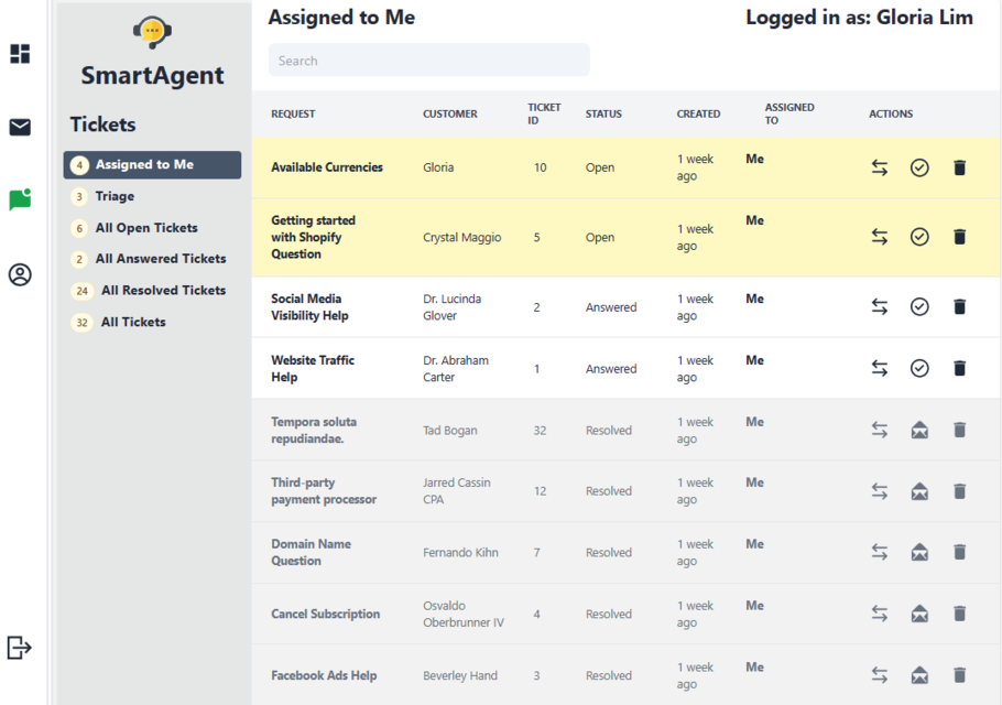 GitHub - glowiep/SmartAgent: Customer support ticket management application, paired with an AI ...