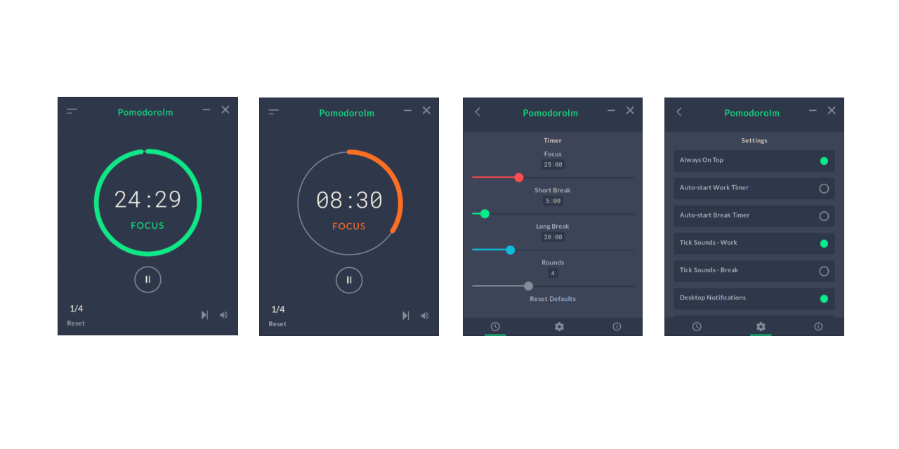 GitHub - vjousse/pomodorolm: A simple, good looking and multi-platform pomodoro tracker