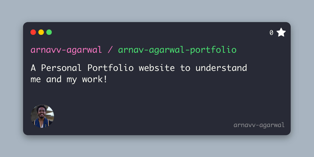 GitHub - arnavv-agarwal/arnav-agarwal-portfolio: A Personal Portfolio website to understand me ...