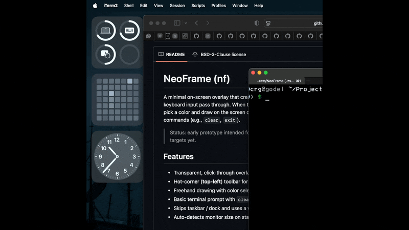 GitHub - crgimenes/NeoFrame: Always-on-top, click-through overlay with ...